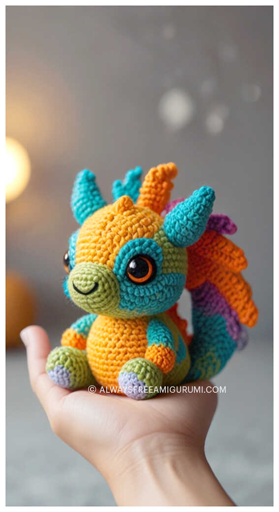 Amigurumi Mini Dragon Free Crochet Pattern - Amigurumi